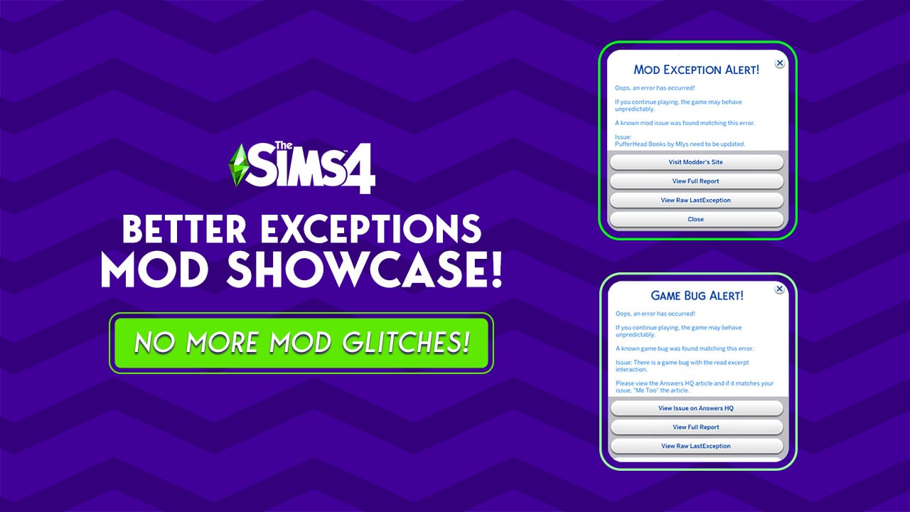 Sims 4 Better Exceptions Mod：像专业人士一样解决游戏冲突！ - Mzdya.com