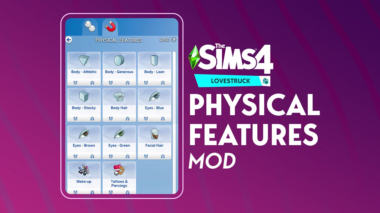 The Sims 4 Lovestruck Mod：物理特征吸引力 - Mzdya.com